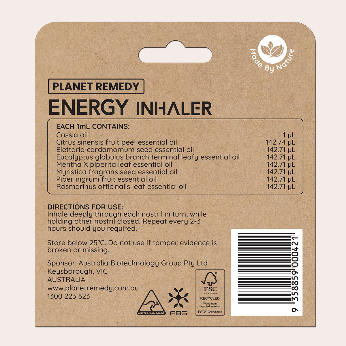 Energy Support Inhaler - Planet Remedy