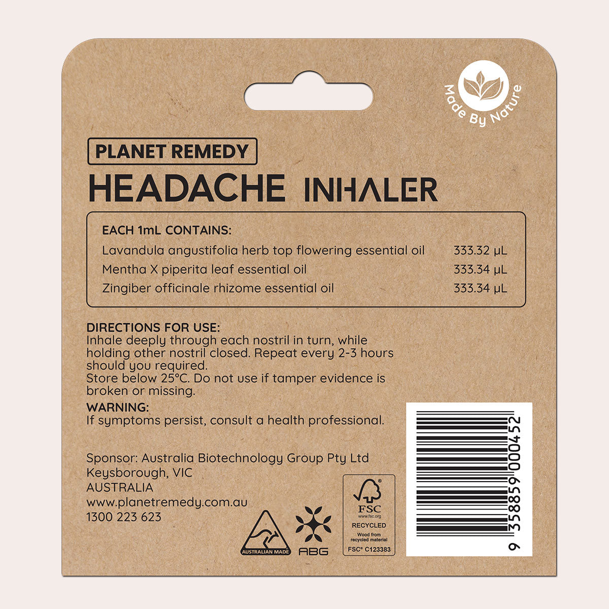 Planet Remedy Lavender & Peppermint Essential Oil Nasal Inhaler – Arom